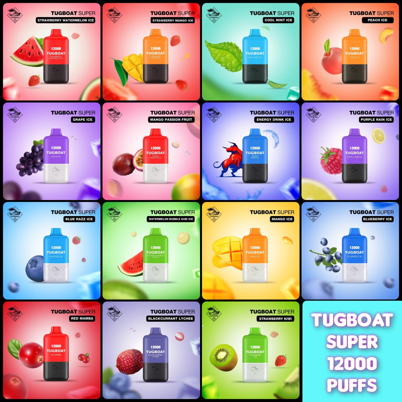 Tugboat 12000 Puff Disposable Vape with Separate Flavor Pod and Batter